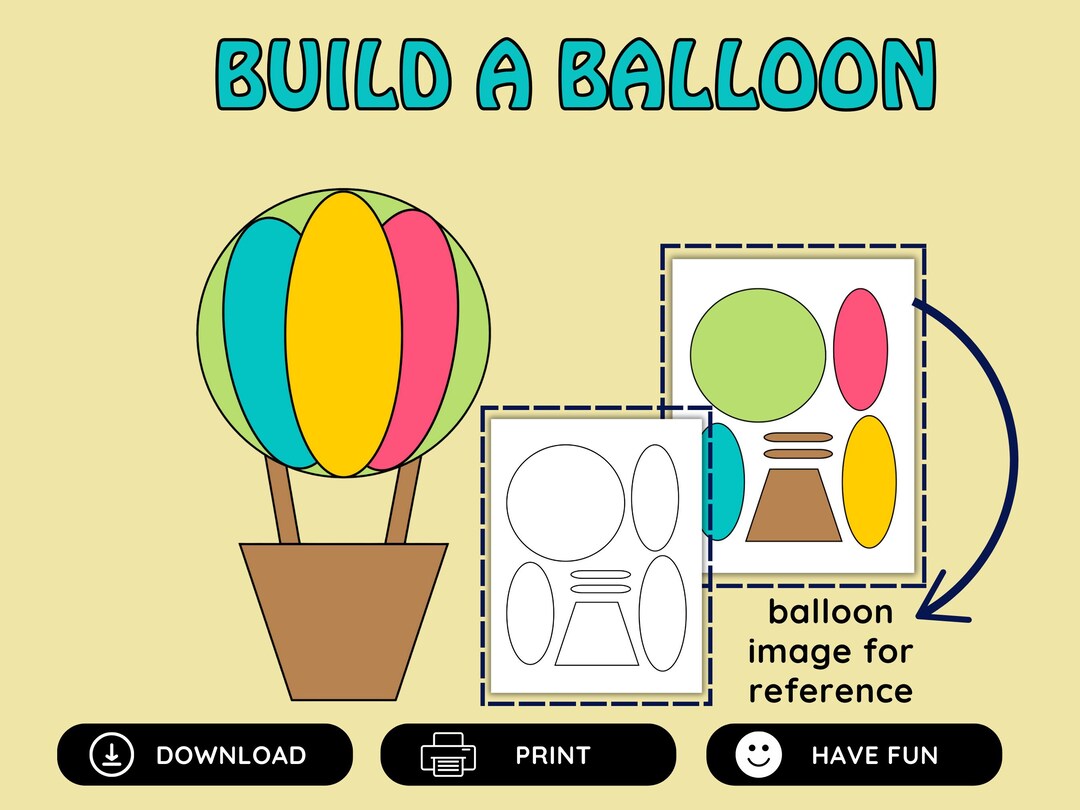 Build a Hot Air Balloon Cut & Paste Kid Craft, Hot Air Balloon ...