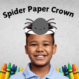 Spider Paper Crown Template, Halloween Printable Paper Crown, Halloween ...