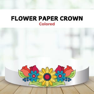 Flower Paper Crown Template, Printable Paper Crown, Fairy Craft ...