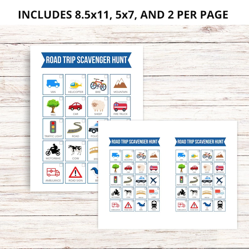 Road Trip Scavenger Hunt Game, Printable Car Game, Car Ride Games ...