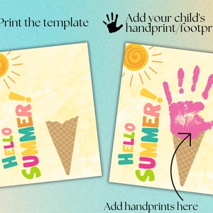Summer Handprint Art Craft, Memory Baby Art Keepsakes, Preschool ...