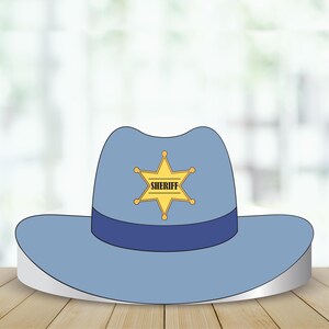 Sheriff Hat Paper Crown, Coloring Page Craft Printable Kids Paper Craft ...
