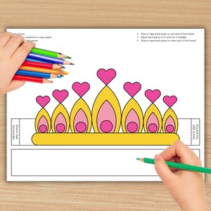 Princess Paper Crown Template Princess Printable Kids Craft Princess ...