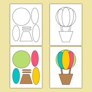 Hot Air Balloon Cut & Paste Activity, Build a Hot Air Balloon Printable ...