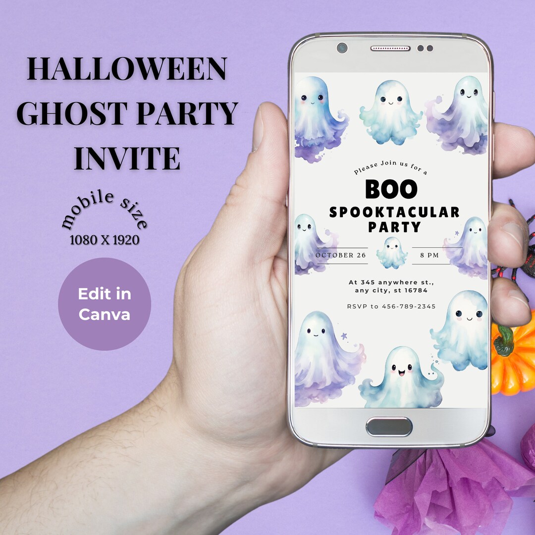 Digital Halloween Boo Party Invitation, Editable Kid's Halloween ...