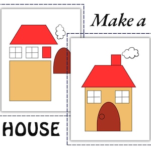 Build a House Cut & Paste Kid Craft, House Craft Printable Template ...