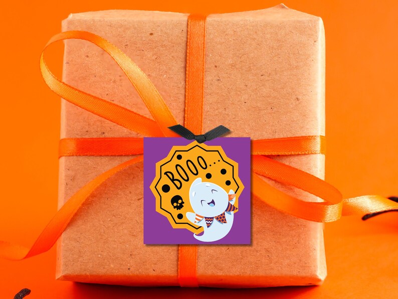 Boo Halloween Gift Tag Printable, Halloween Cute Ghost Gift Tag ...