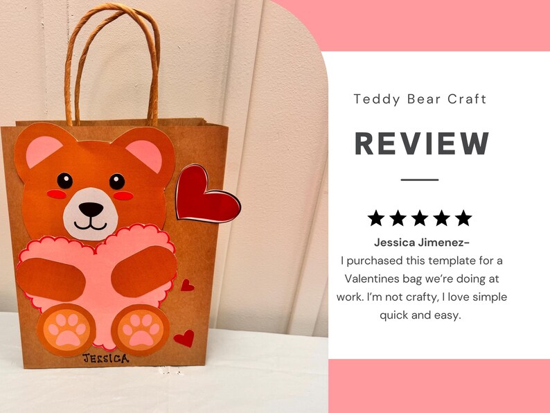 Printable Teddy Bear Valentine Craft for Kids, Cut and Paste Preschool ...