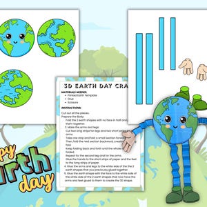 3D Earth Day Craft for Kids, Earth Day Craft for Preschool, Earth Day ...