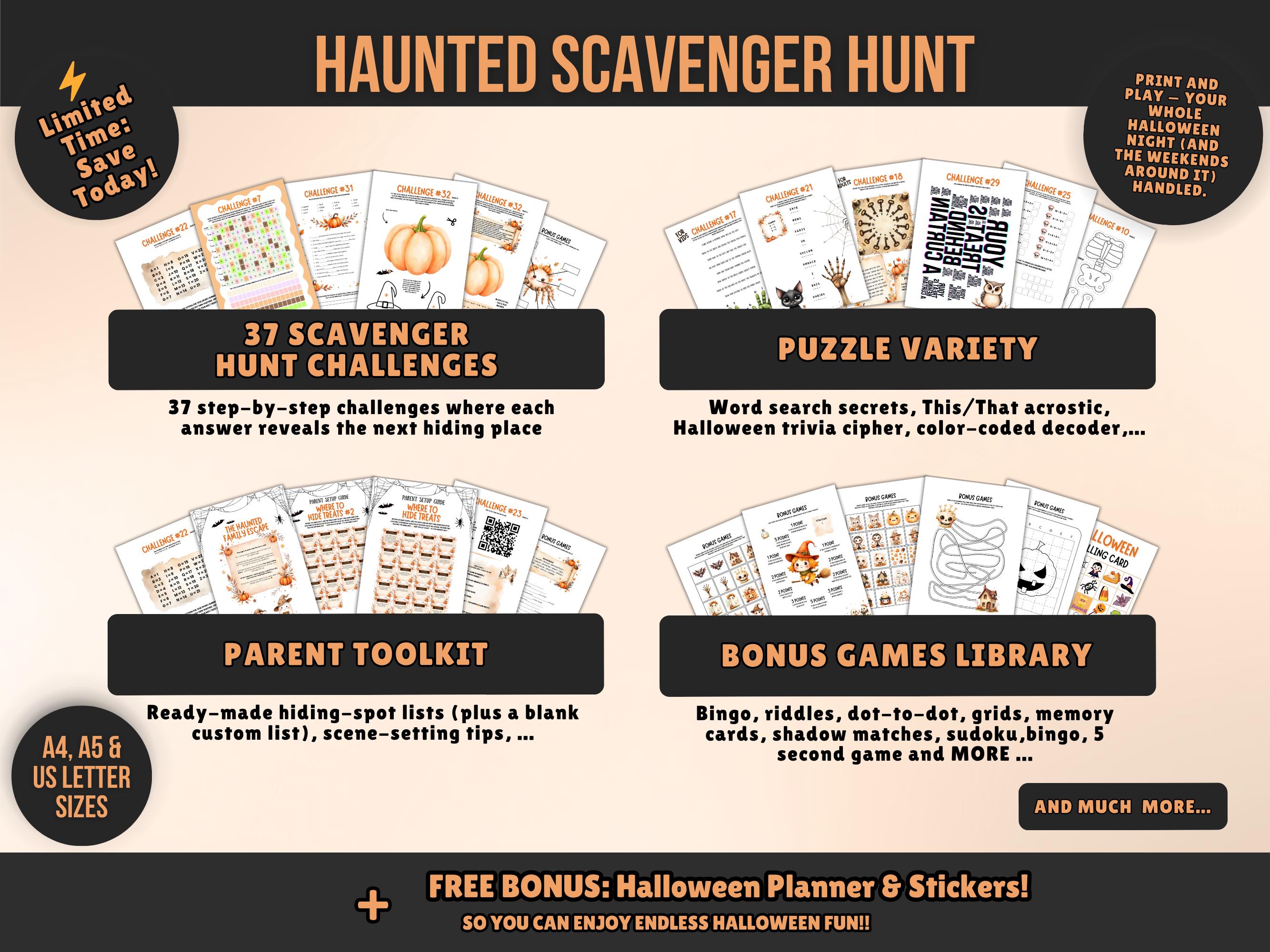 Ultimate Halloween Printable Bundle, Crafts and Activities, Scavenger ...