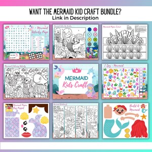 Build a Mermaid Craft, Mermaid Coloring Craft for Kids, Mermaid ...