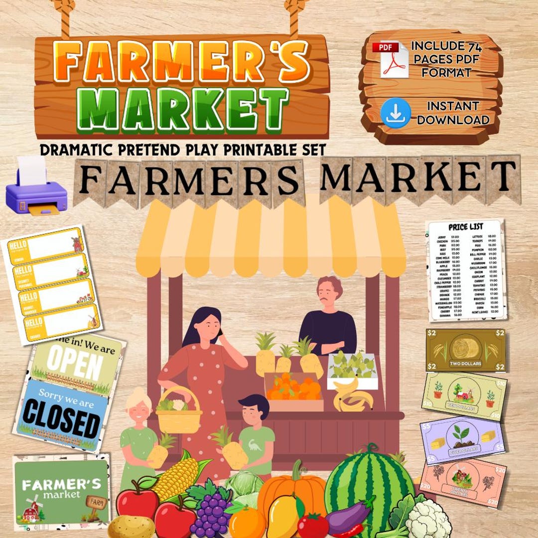 Farmers Market Dramatic Play, Produce Stand Dramatic Play Center ...