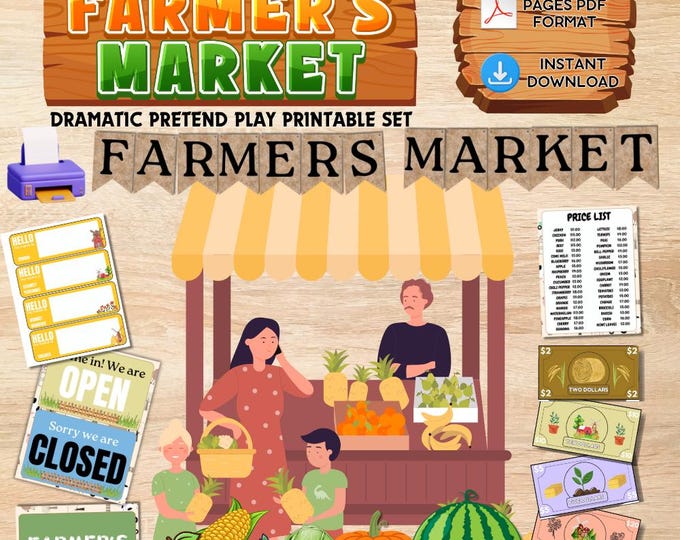 Farmers Market Dramatic Play, Produce Stand Dramatic Play Center ...