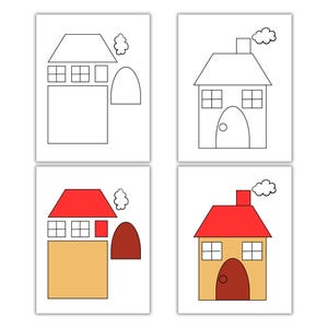 Build a House Cut & Paste Kid Craft, House Craft Printable Template ...