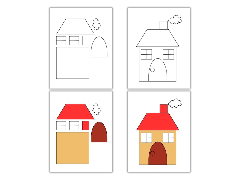 Build a House Cut & Paste Kid Craft, House Craft Printable Template ...