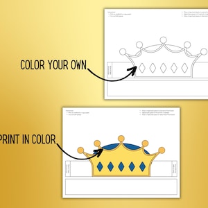 King Paper Crown Template, King Coloring Craft, Printable Kids Craft ...