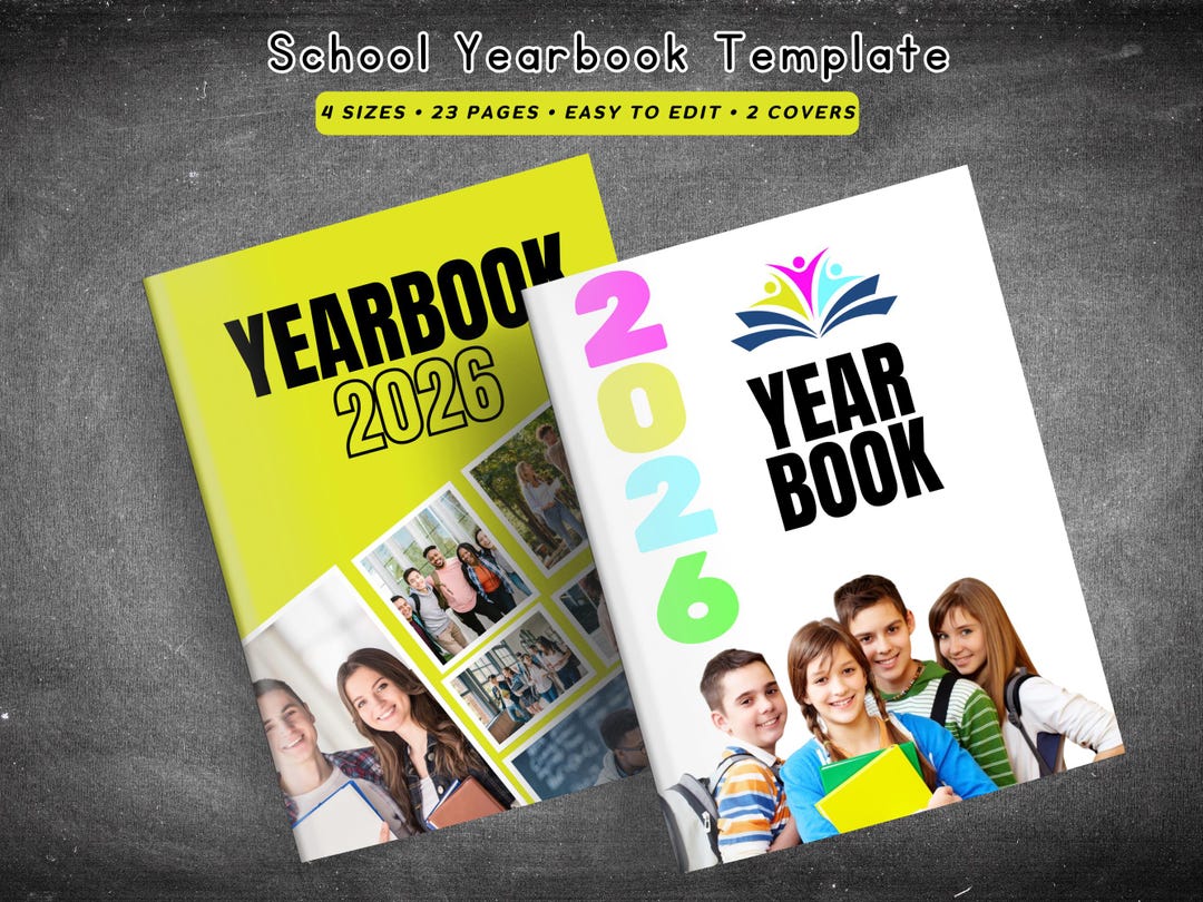 Editable High School Yearbook Template, 23 Pages (canva, Digital ...
