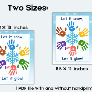 Let It Snow Handprint Craft Template, Printable Winter Handprint ...
