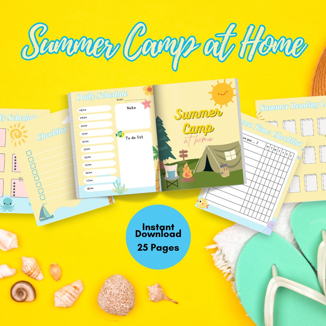Summer Camping at Home Planner, Printable Camping Planner, Summer ...