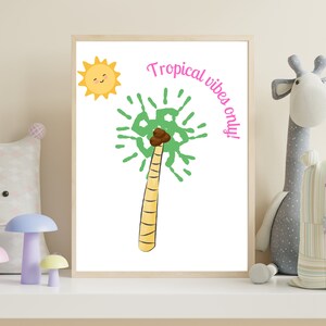 Summer Handprint Craft for Kids, Beach Handprint Craft Baby Keepsake ...