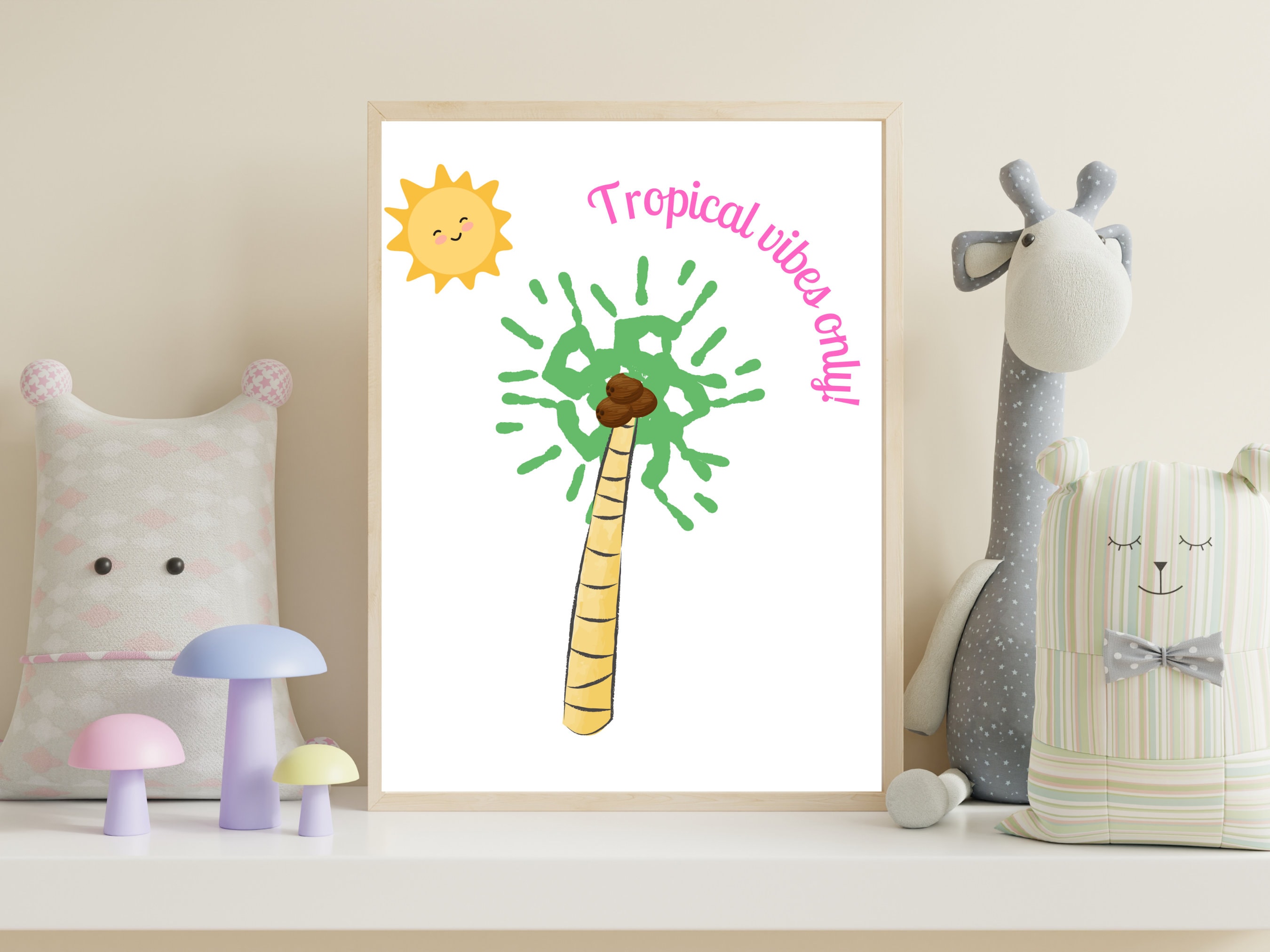 Summer Handprint Craft for Kids, Beach Handprint Craft Baby Keepsake ...