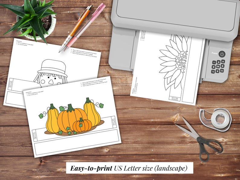 Printable Fall Paper Crowns, Kids Thanksgiving Craft, Autumn Coloring ...