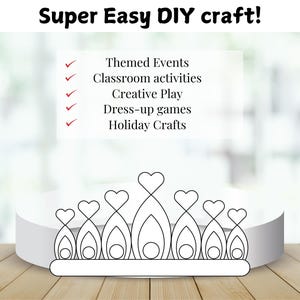 Princess Paper Crown, Princess Coloring Craft, Printable Kids Craft ...