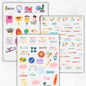 Teacher Planner Stickers, Printable Back to School Stickers, Planner ...