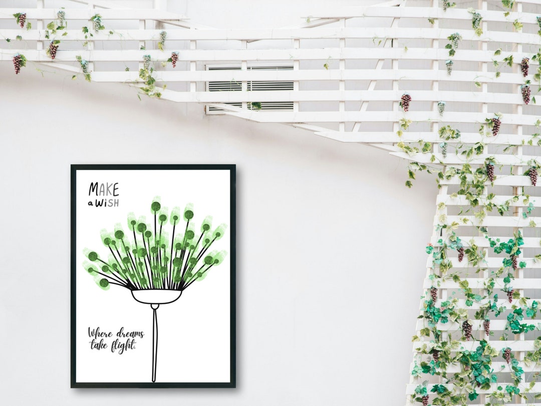 Fingerprint Dandelion Art Craft, Wishes Handprint Craft, Keepsake DIY ...