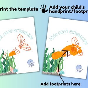 Summer Footprint Art Craft for Kids, Under the Sea Craft, Keepsake ...