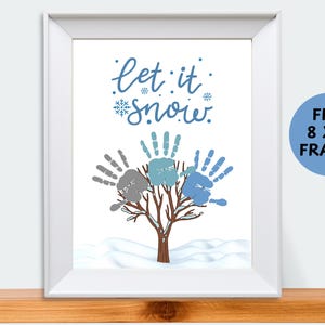 Let It Snow Handprint Craft, Printable Winter Handprint Art, Christmas ...