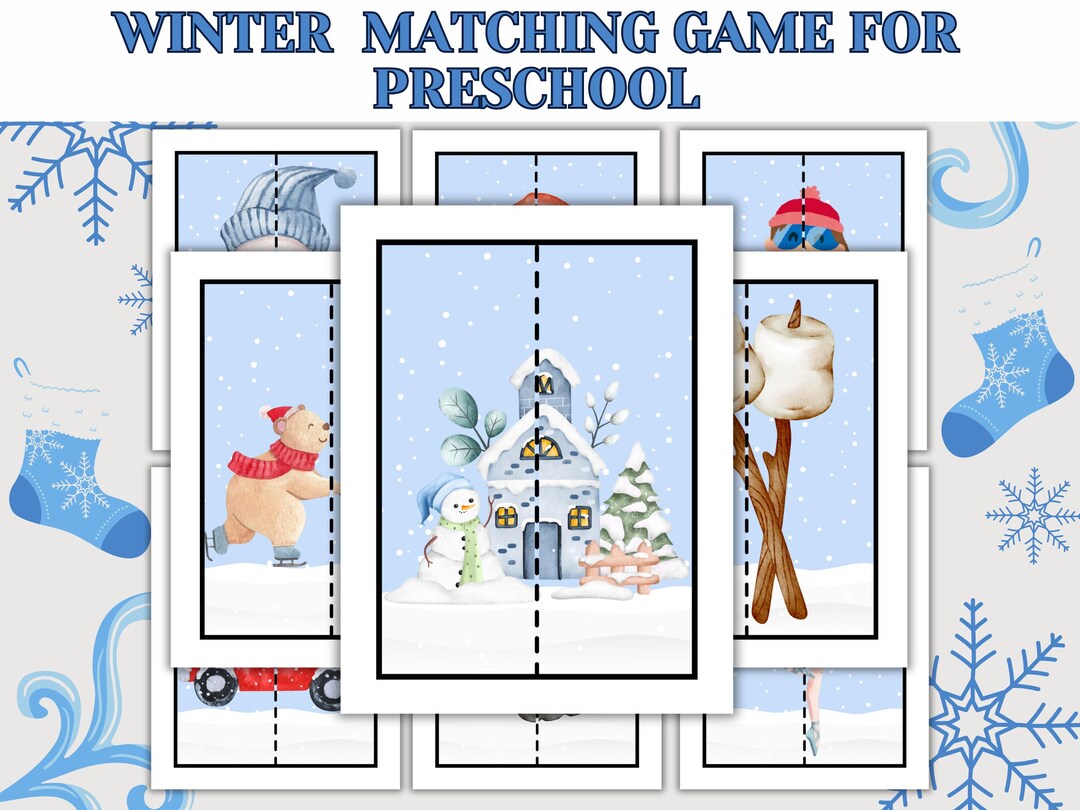 Winter Matching Game – Printable Preschool Puzzle & Christmas Activity ...