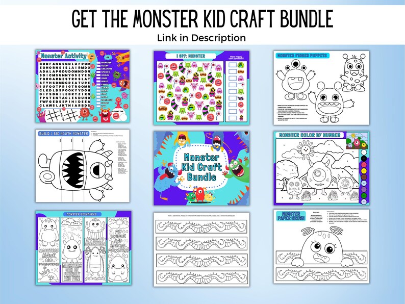 Monster Paper Crown Template, Printable Paper Crown, Monster Birthday ...