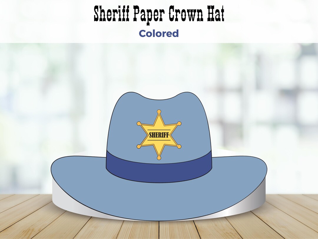 Sheriff Hat Paper Crown, Printable Kids Paper Craft, Cowgirl & Cowboy ...
