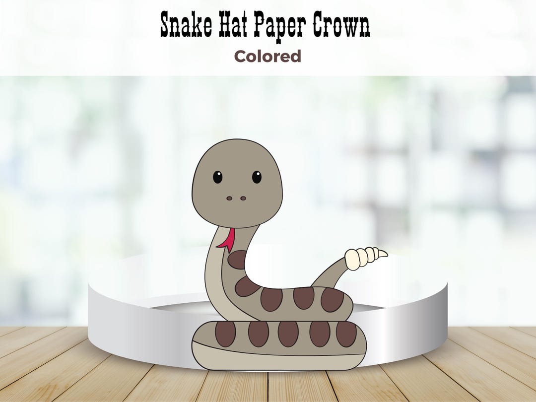 Rattlesnake Hat Paper Crown Craft, Snake Paper Crown Template, Wild ...