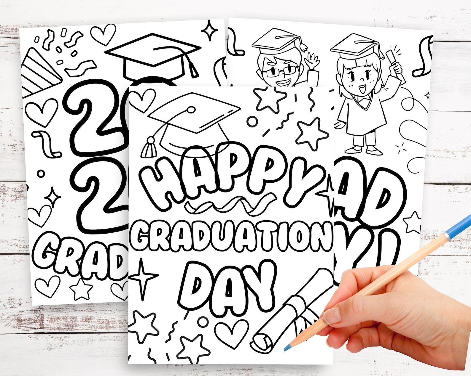 Preschool Graduation Coloring Pages, Graduation Activity, Kindergarten ...