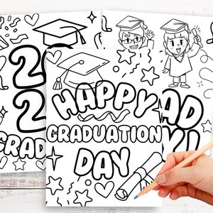 Preschool Graduation Coloring Pages, Graduation Activity, Kindergarten ...