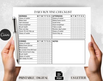 Daily Routine Checklist - Etsy