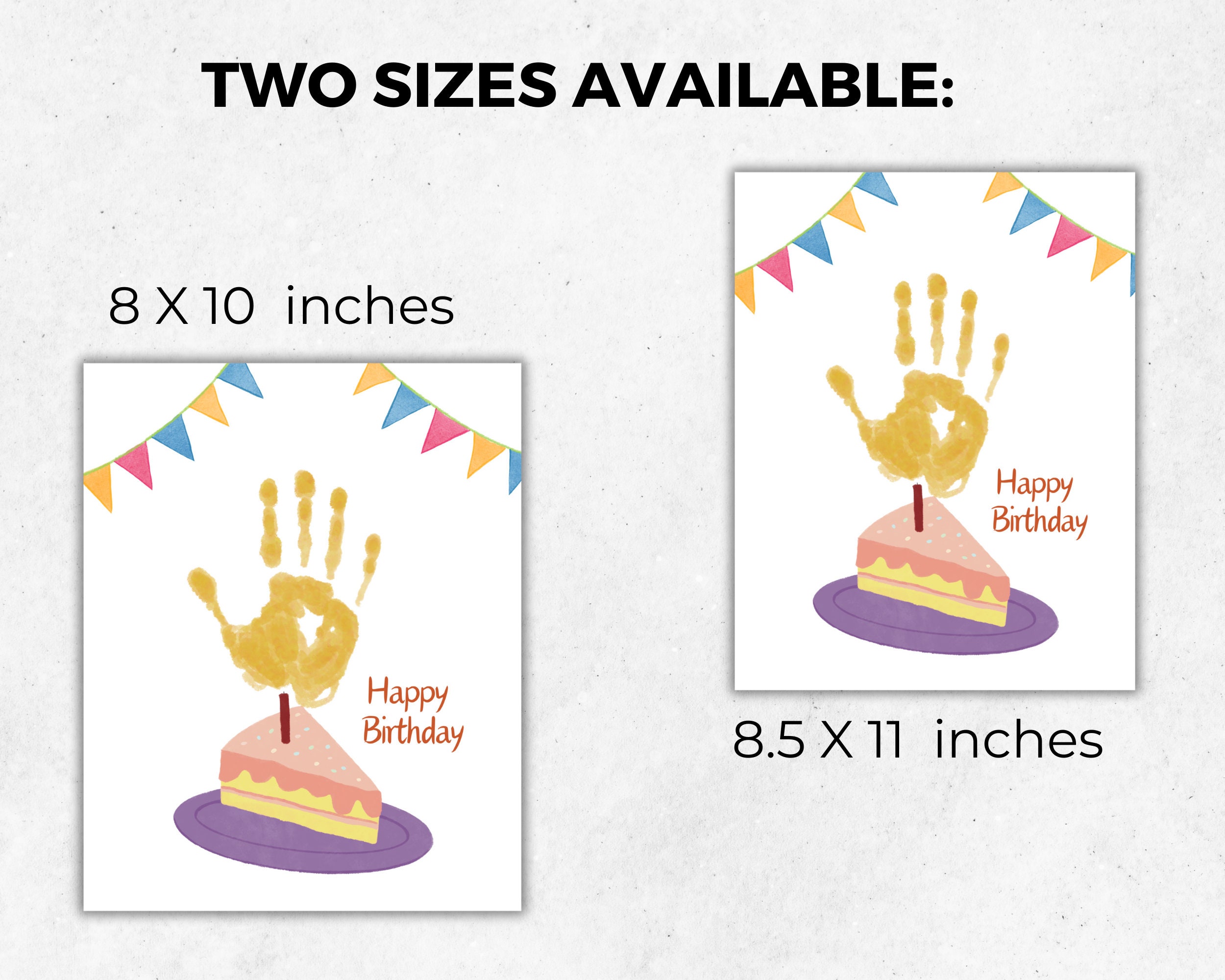 Printable Happy Birthday Handprint Art, Custom Birthday Gift, Baby ...