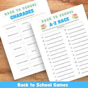 Back to School Printable Games Bundle, First Day of School Classroom ...