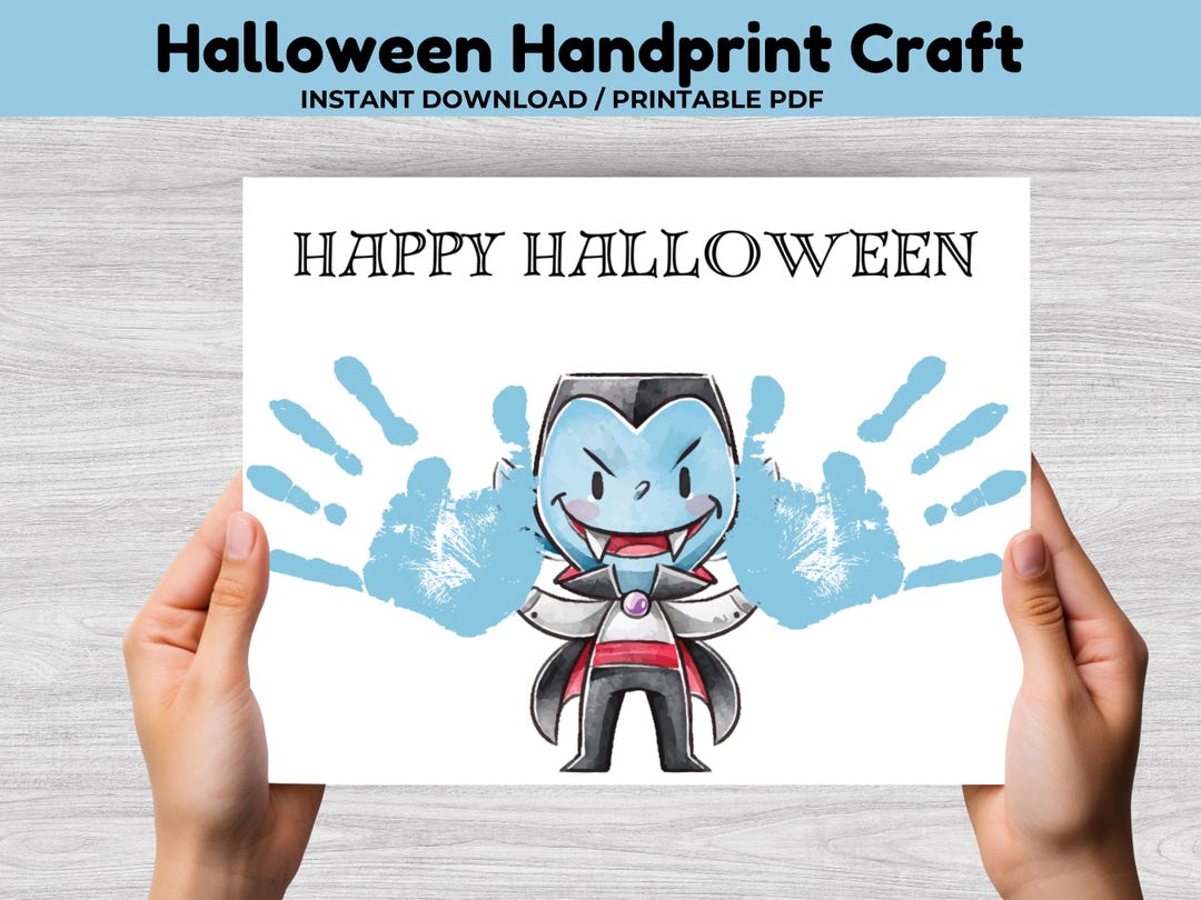 Halloween Dracula Handprint Art, Halloween Art Craft, Preschool ...