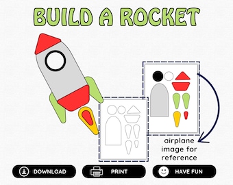 Build a Rocket Ship Printable Craft - Spaceship - Outer Space Coloring ...