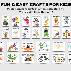 Halloween Handprint Art Bundle, Kids Halloween Activity, Printable ...