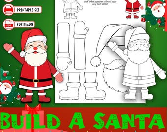 Build Your Own Santa Printable Craft, Holiday Activity for Kids ...