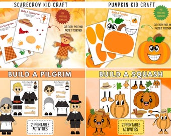 Build a Scarecrow Cut and Paste Printable - Etsy Canada