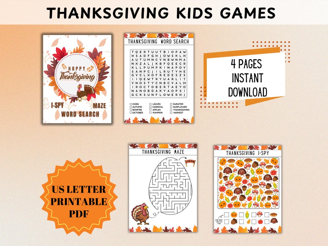 Thanksgiving Printable Games, Fall Games, Thanksgiving I Spy Game ...