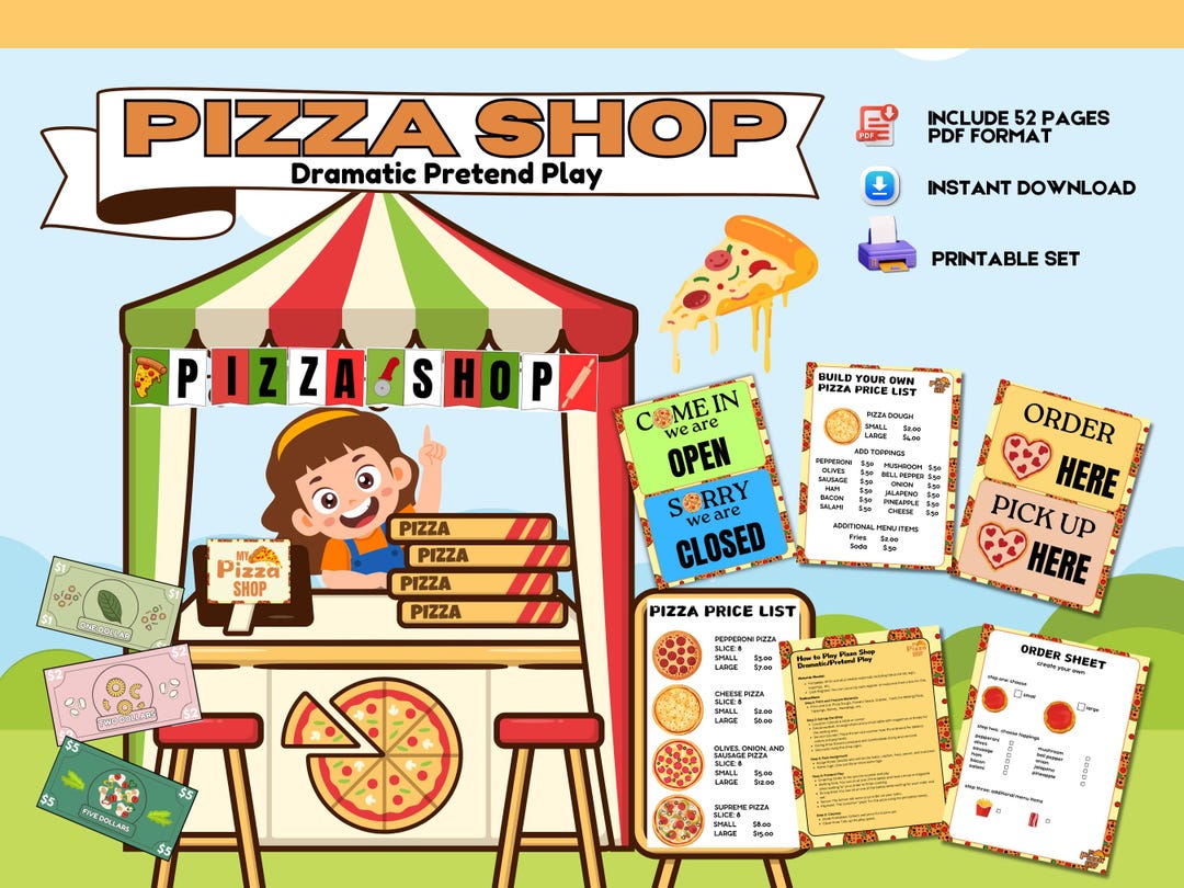 Dramatic Play Pizza Shop, Pretend Play Pizza, Imaginative Play ...
