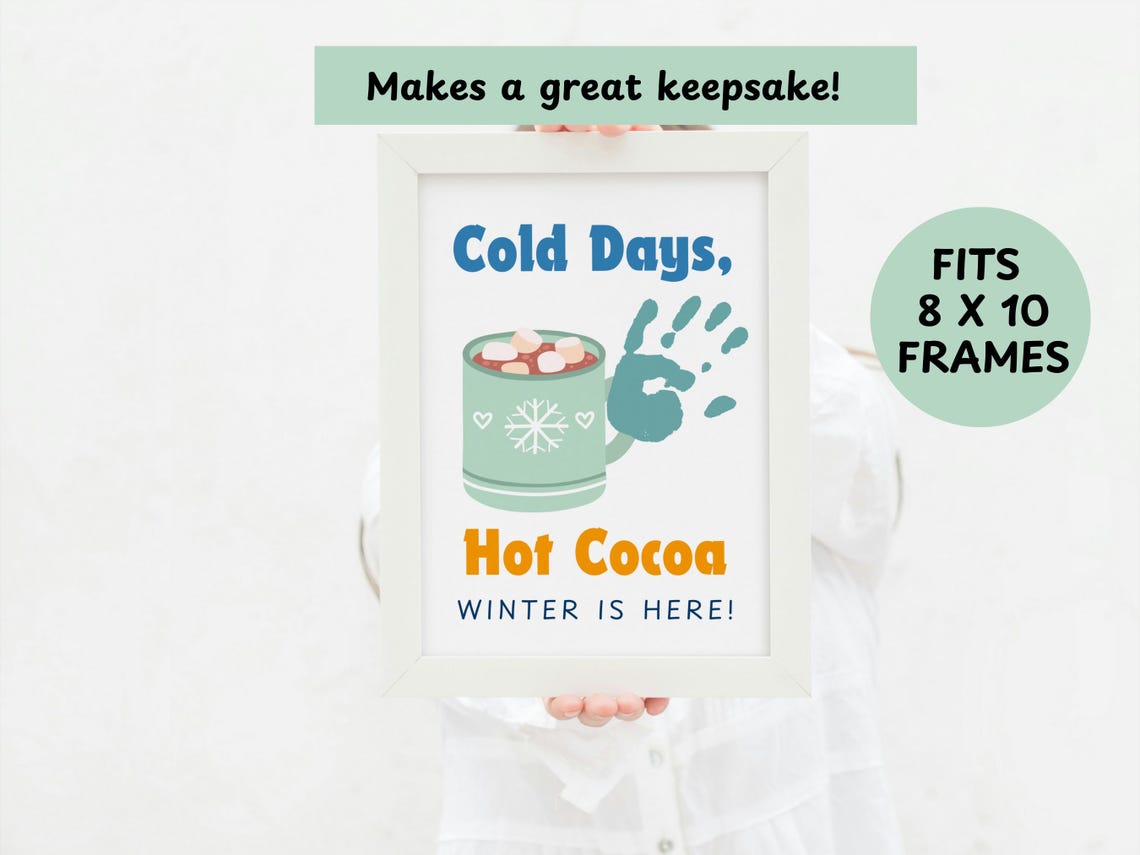 Hot Chocolate Handprint Craft Template, Printable Winter Handprint Art ...