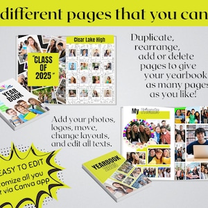 High School Yearbook Template, Editable Senior 2025 Yearbook Layout ...