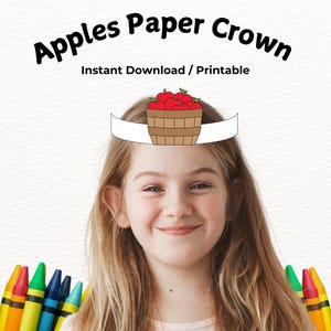 Apples Paper Crown Template, Thanksgiving Autumn Fall Party Craft ...